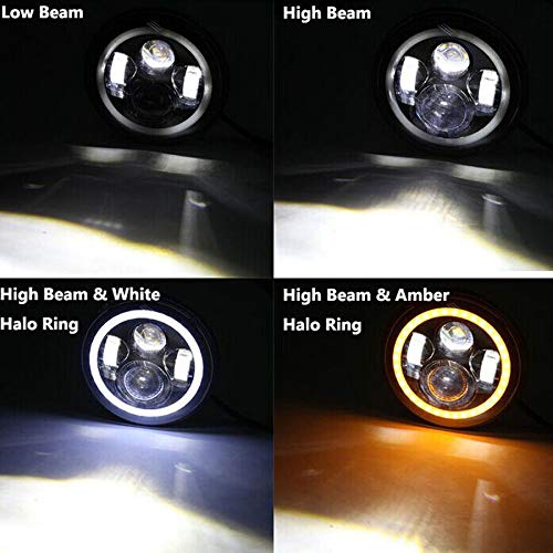 Buy 7"Inch Round LED Projector Headlights W/LED Turn Signal Light DRL ...