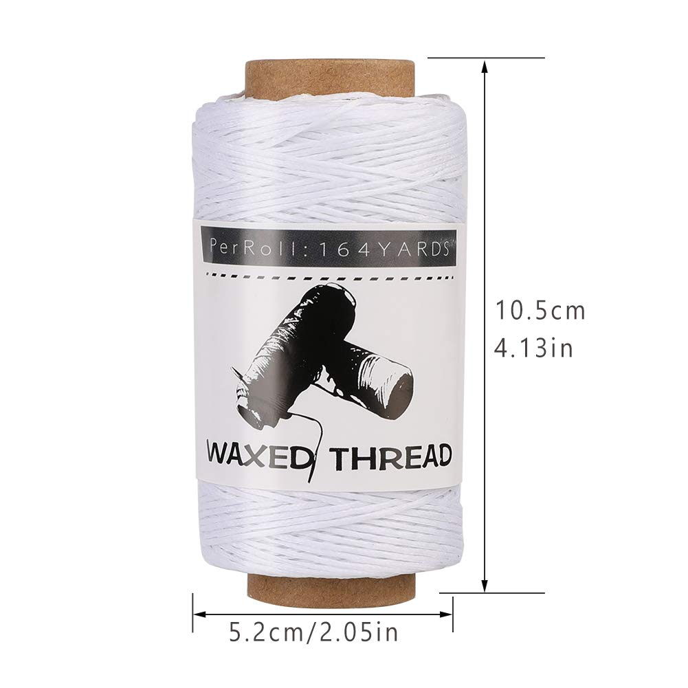 Snapklik.com : Jupean Waxed Thread, 150m /164Yards White Leather Waxed ...