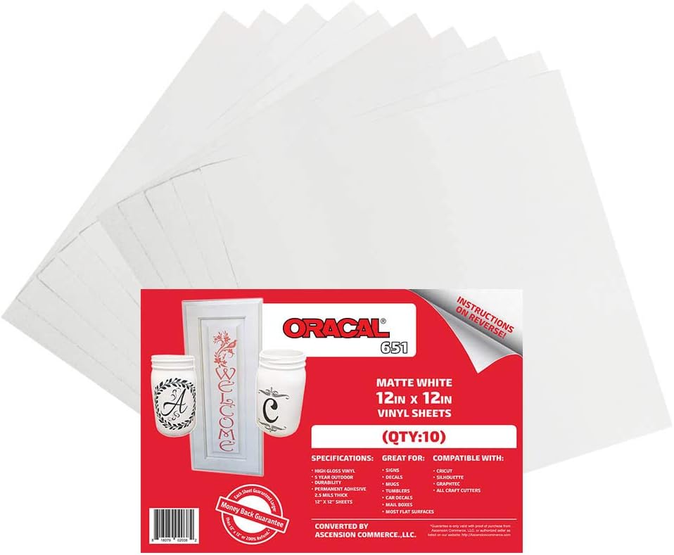 Amazon.com: ORAJET 1917 Printable Permanent Vinyl Sticker Paper [50 ...
