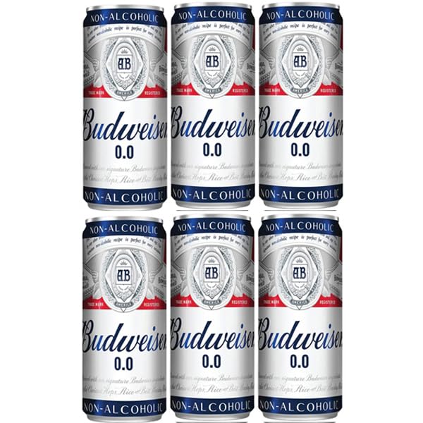 Budweiser 0.0 Non Alcoholic Beer Pack of 6, 6 X 330ml : Amazon.in ...