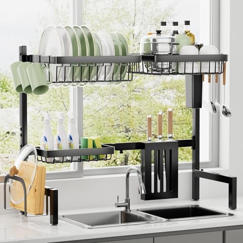 Amazon.com - Kitsure Over The Sink Dish Drying Rack - 23.6" to 35"x21.2 ...