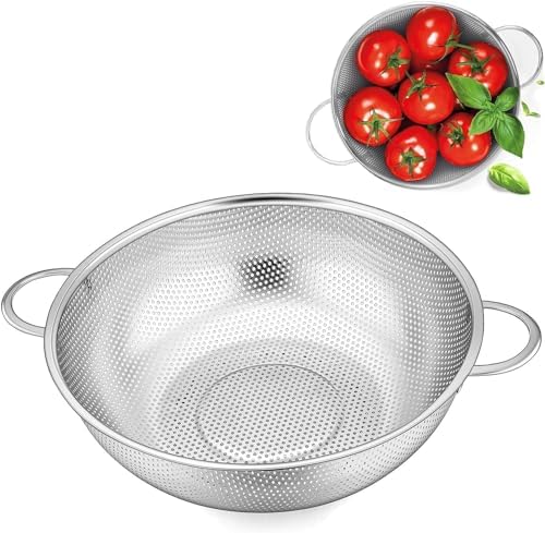 Kitchen Colander with Handles, Diameter 22 cm, Stainless Steel Pasta ...