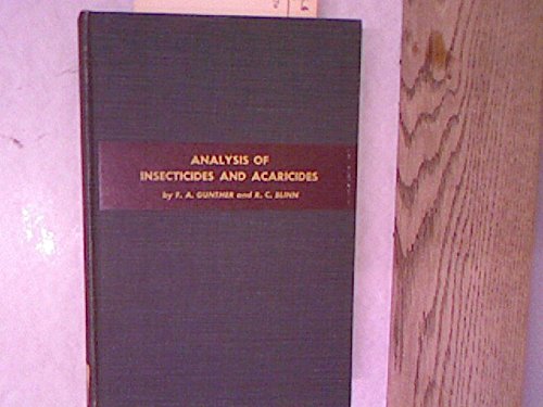 Analysis of Insecticides and Acaricides a Treatise on Sampling ...
