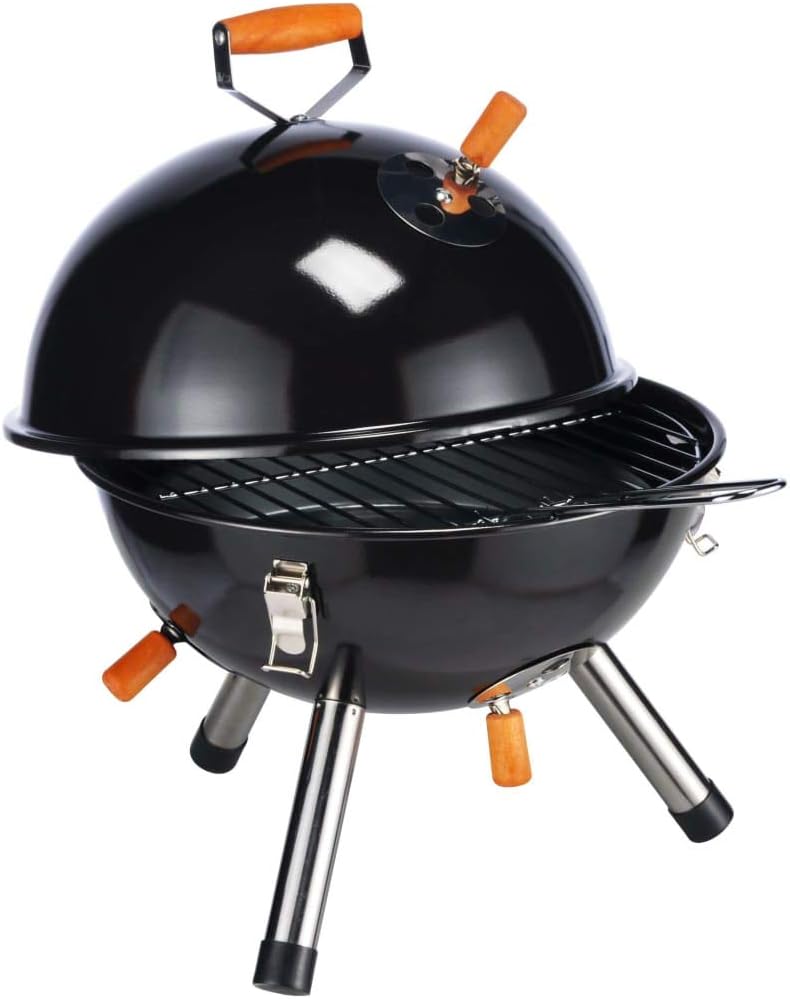 Haushalt International Round Mini Barbecue in Black : Amazon.co.uk ...