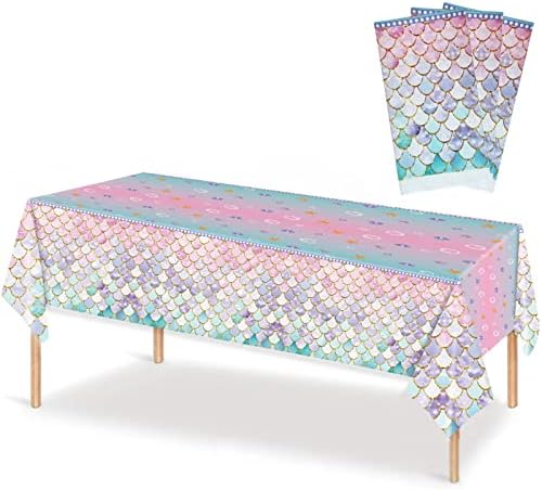 Amazon.com: GIFTEXPRESS Pack of 2, 54" x 108” Plastic Mermaid Table ...