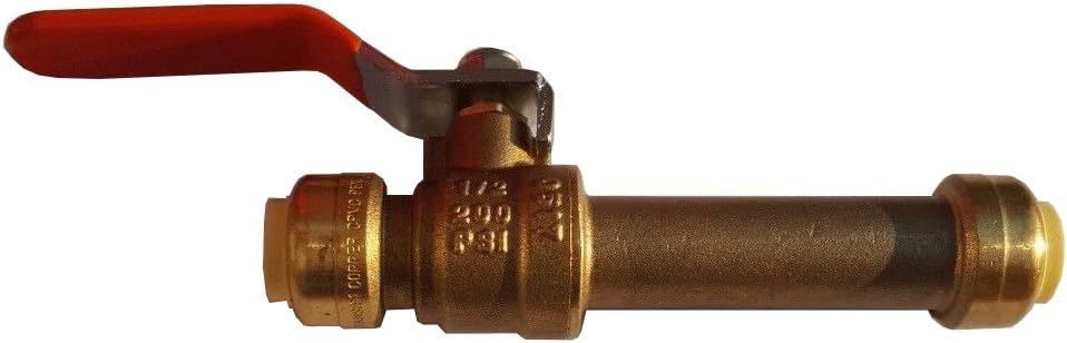 Amazon.com: 1 Piece XFITTING 1/2" Push Fit Slip Ball Valve, Full Port ...