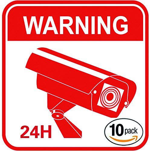 Amazon.com: Video Surveillance Warning Stickers – [Pack of 10] Security ...