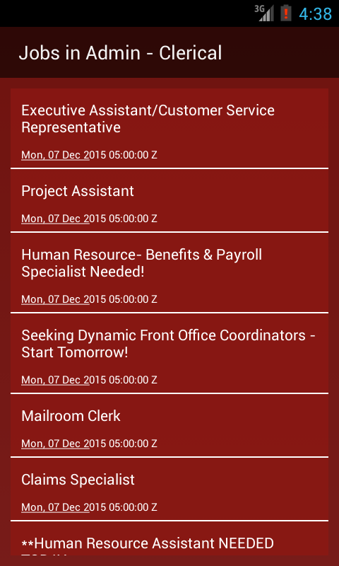 Aplicación Jobs in Admin - Clerical en Amazon Appstore
