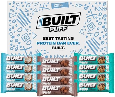 Amazon.com : BUILT Protein Bars, Variety Pack, 12 Bars, Protein Snacks, 17g High Protein ...