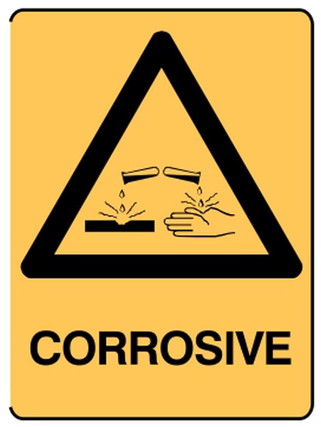 Safety Signs | corrosive yellow bg Foam Board fixed Waterproof Sticker ...