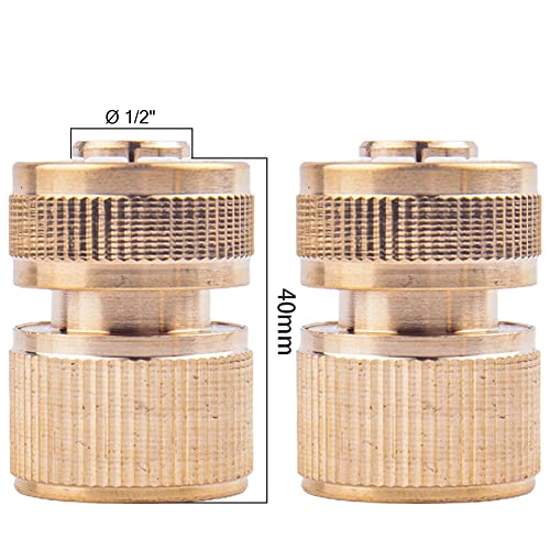2 x brass tap connection quick coupling 1/2 inch water connection ...
