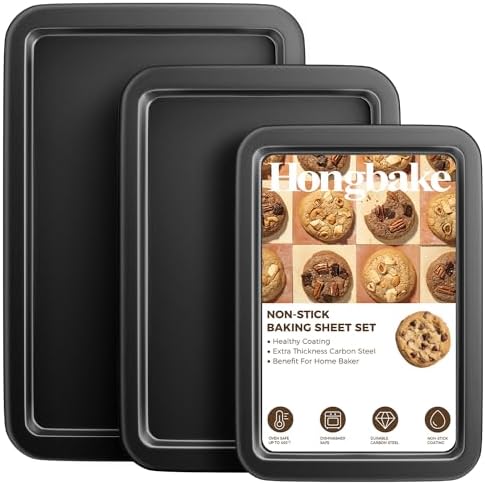 Amazon.com: NutriChef 3-Piece Non-Stick Cookie Sheets for Baking ...