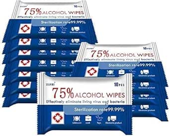 10 Pack Portable Disinfection Wipes Moist Wipes with 75% Alcohol for ...