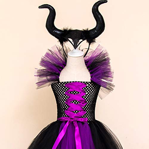 IBTOM CASTLE Kids Girls Maleficent Witch Devil Costume Fancy Evil Queen ...