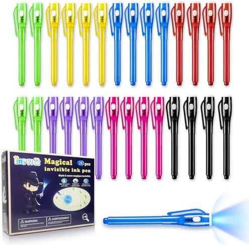 EODVICS Invisible Ink Pens, 28 PCS Upgraded Spy Invisible Ink Pen with ...