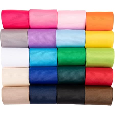 Amazon.com: HUIHUANG 2 inch Solid Color Satin Ribbon Assortment Colored ...