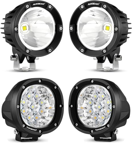 Amazon.com: Auxbeam 4 Inch 72W Round Offroad Lights + 4 Inch 90W LED ...
