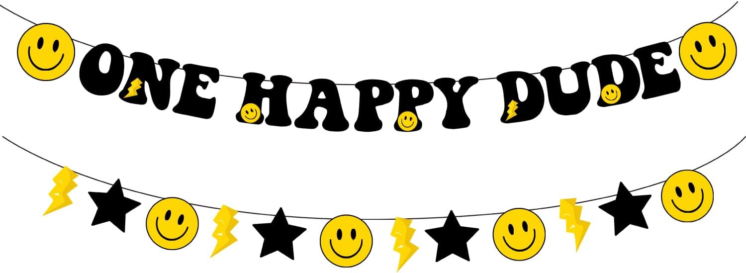 Amazon.com: One Happy Dude Birthday Decorations One Happy Dude Banner ...