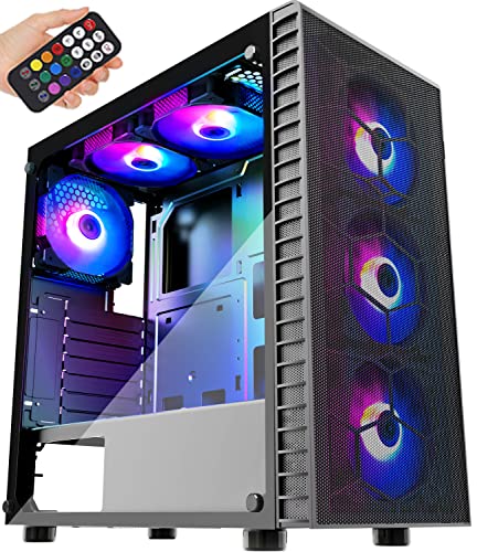 Snapklik.com : MUSETEX Mesh ATX Computer Gaming Case pre-Installed 6 ...