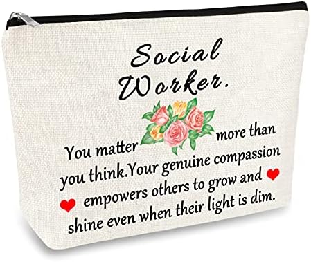 Amazon.com: 3 Pcs Social Worker Gift Makeup Bag Social Work ...