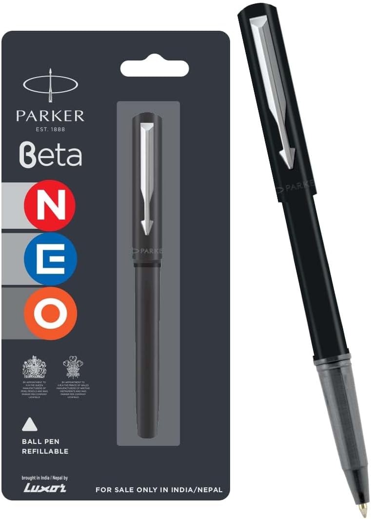 Parker Beta Neo Chrome Trim Ball Pen| Black Body Color| Ink Color ...