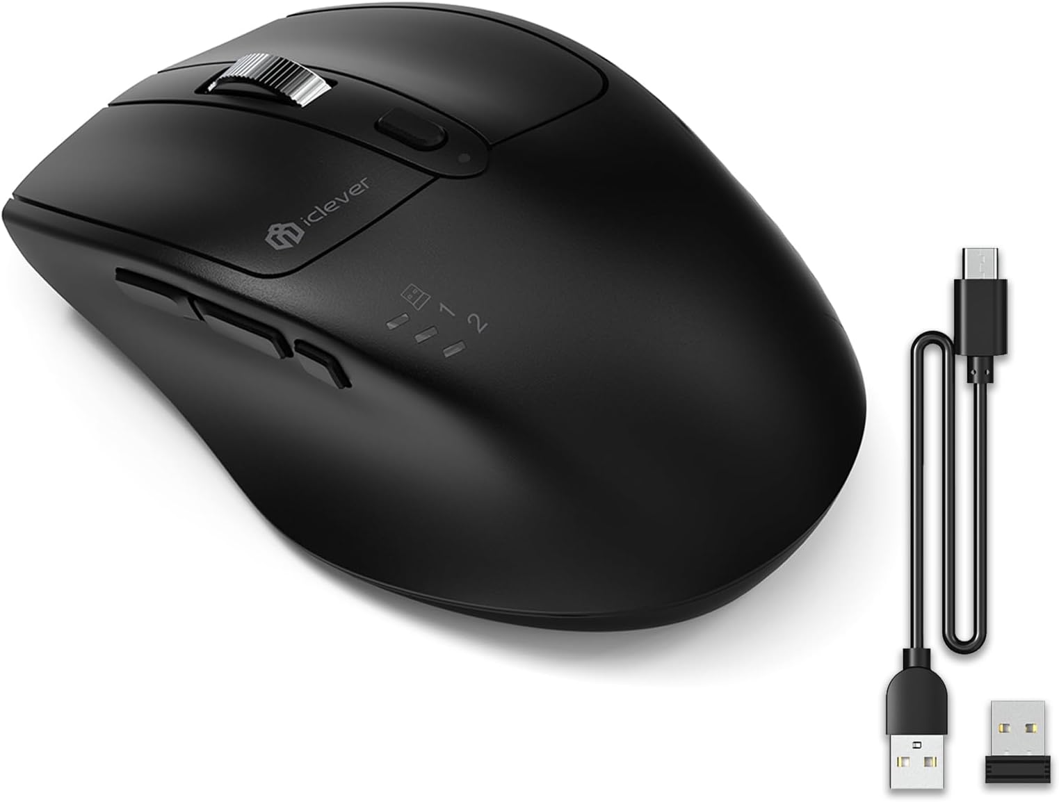Amazon | iClever ワイヤレスマウス 無線マウス Bluetooth5.0 2.4Ghz(レシーバー付属) Jiggler ...