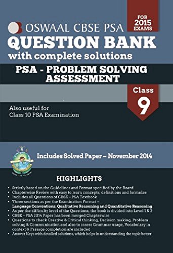 Oswaal CBSE PSA Question Banks With Complete Solution For Class 9 & 10 (Problem Solving ...