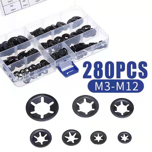 Starlock Washers Quick Lock Starlock 280pcs M3 M4 M5 M6 M8 M10 M12 ...