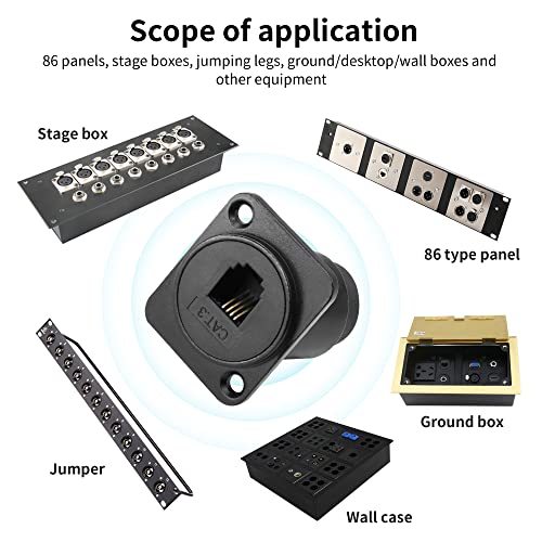 QIANRENON RJ11/RJ9 4P4C Panel Mount Feed-Through Connector CAT3 RJ9 ...