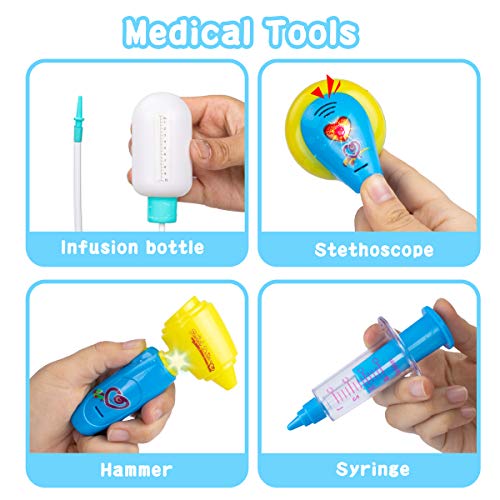 UNIH Doctor Cart Kit for Kids 3 4 5, Medical Play Set Realistic with ...