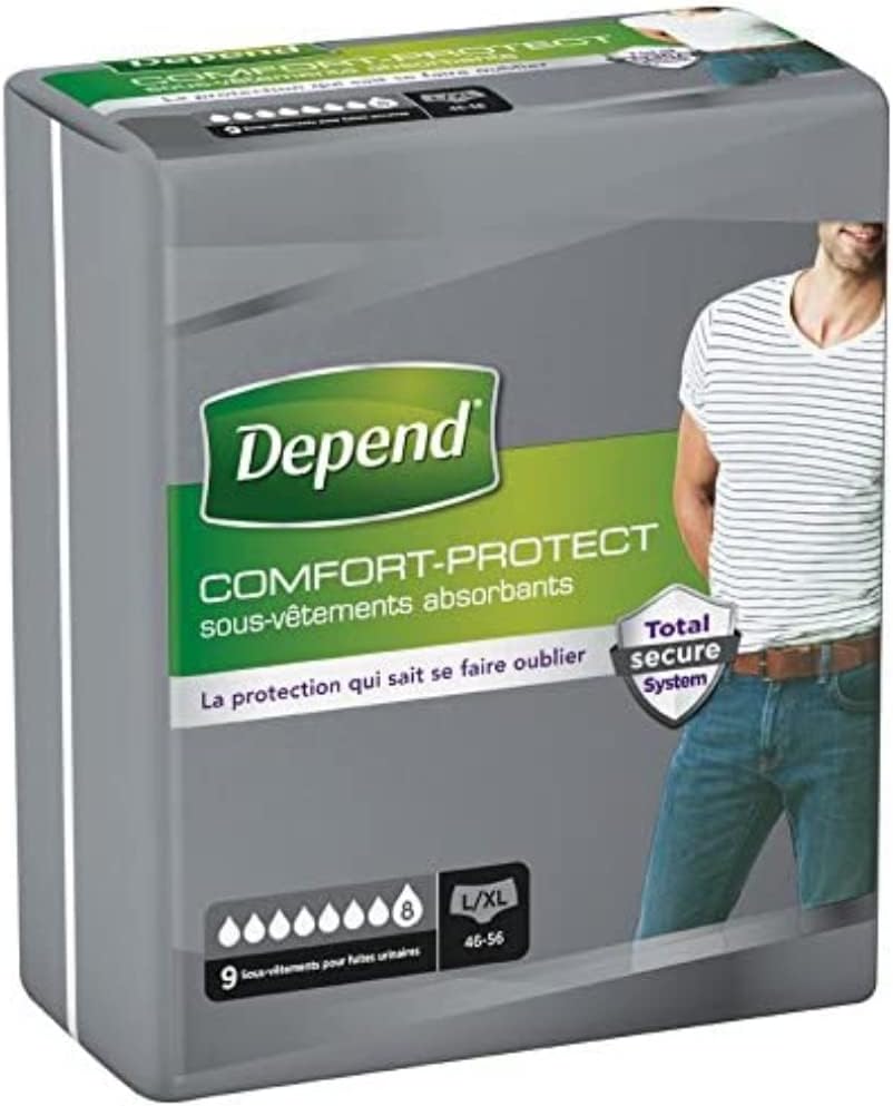 Depend Comfort Protect Sous-Vêtements Homme 8 Gouttes pour Fuites ...