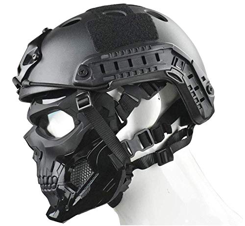 JFFCESTORE Tactical Mask and Fast Helmet,Protective Full Face Clear ...