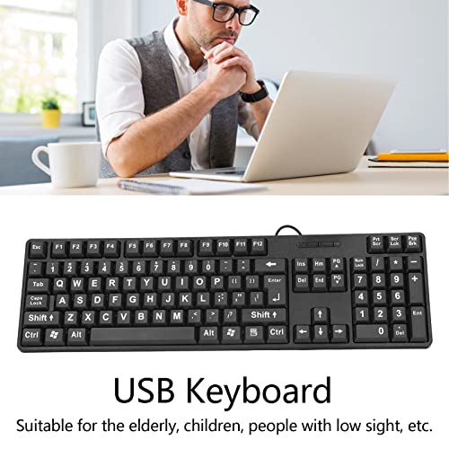Sxhlseller Large Print Keyboard, USB 104 Keys Oversized Big Letters ...