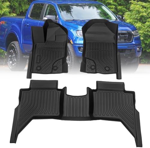 Amazon.com: AOMSAZTO Floor Mats for Ford Ranger SuperCrew Cab 2019-2024 ...