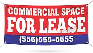 Amazon.com : Commercial Space For Lease Custom Banner Sign - 13 oz ...