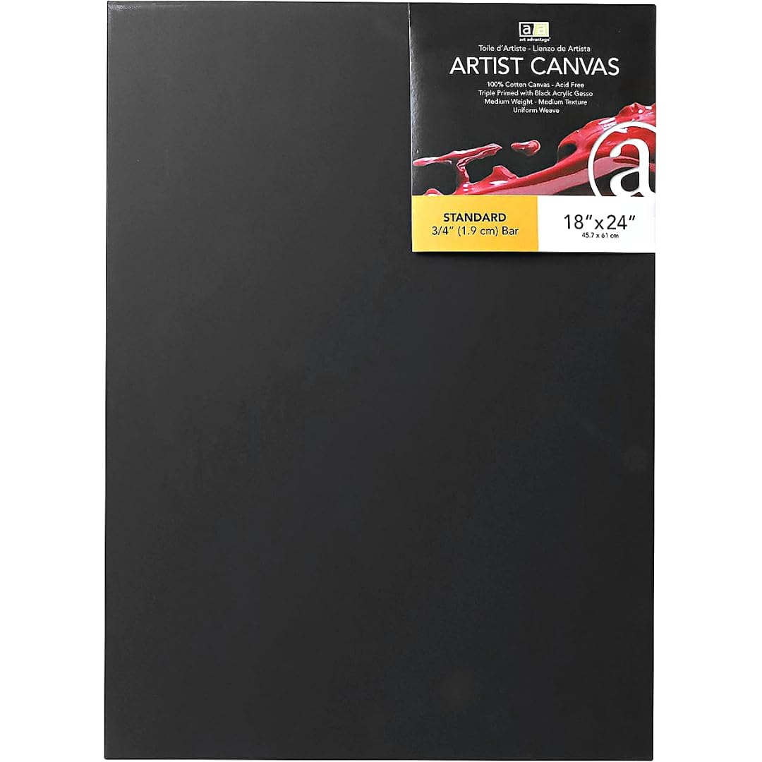Amazon.com: Art Advantage Artist Canvas Visual Edge 18x24, Black ...