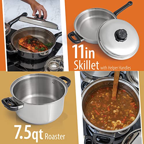 Maxam 9-Element Waterless Cookware Set Stainless Steel