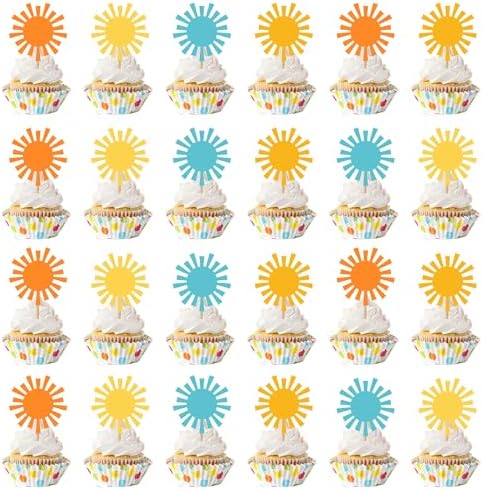 Amazon.com: Gyufise 24Pcs Sunshine Cupcake Toppers You are My Sunshine ...