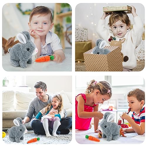 Gukasxi Interactive Rabbit Toy with Carrot, Plush Electronic Bunny with ...