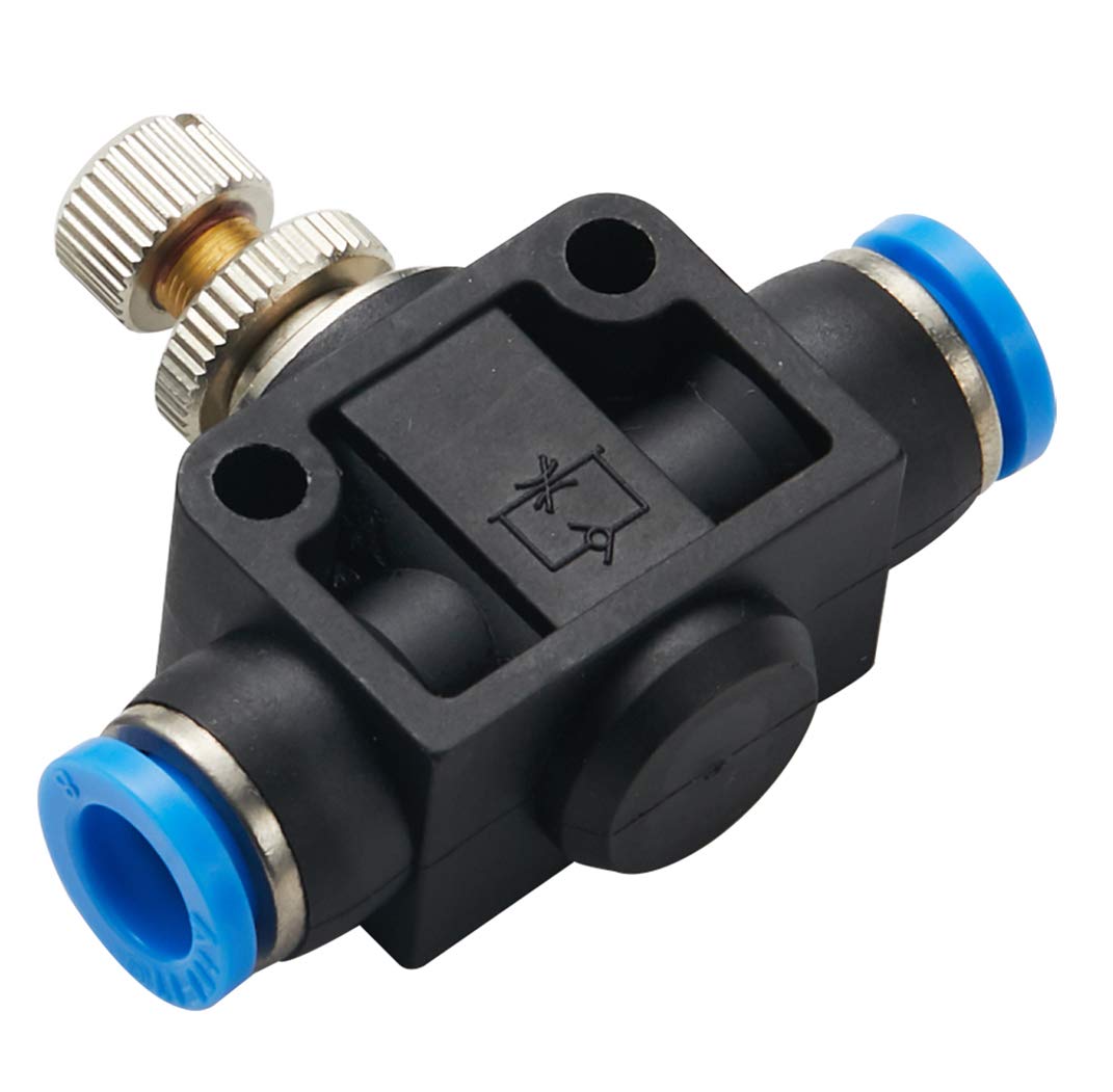SU-06 3/8" Tube OD Air Flow Control Valve Straight Union Push to ...