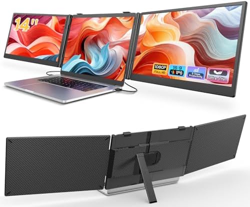 Amazon.com: Laptop Screen Extender, 14'' FHD 1080P Ultra-Slim Triple ...