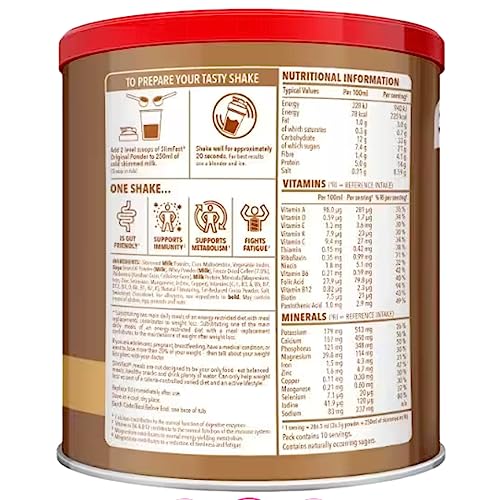 Meal Replacement SlimFast Meal Shake Powder Cafe Latte 10 Servings 365g ...