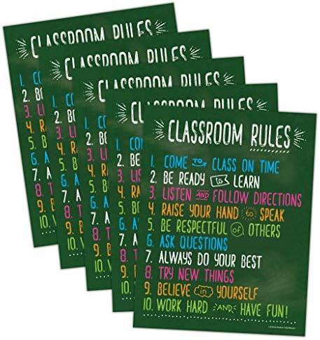 Buy Classroom Rules Poster - Laminated, 17x22 Inches - Class Rules ...