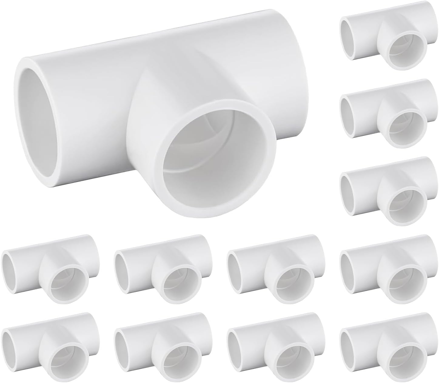Amazon.com: 6Pack 3 Way 1 Inch Tee PVC Pipe Fittings Connector SCH40 ...