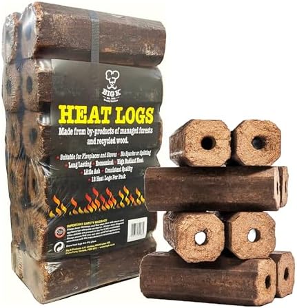 Saw Dust Heat Logs - Pack of 12 Compressed Fire Long Lasting Log ...