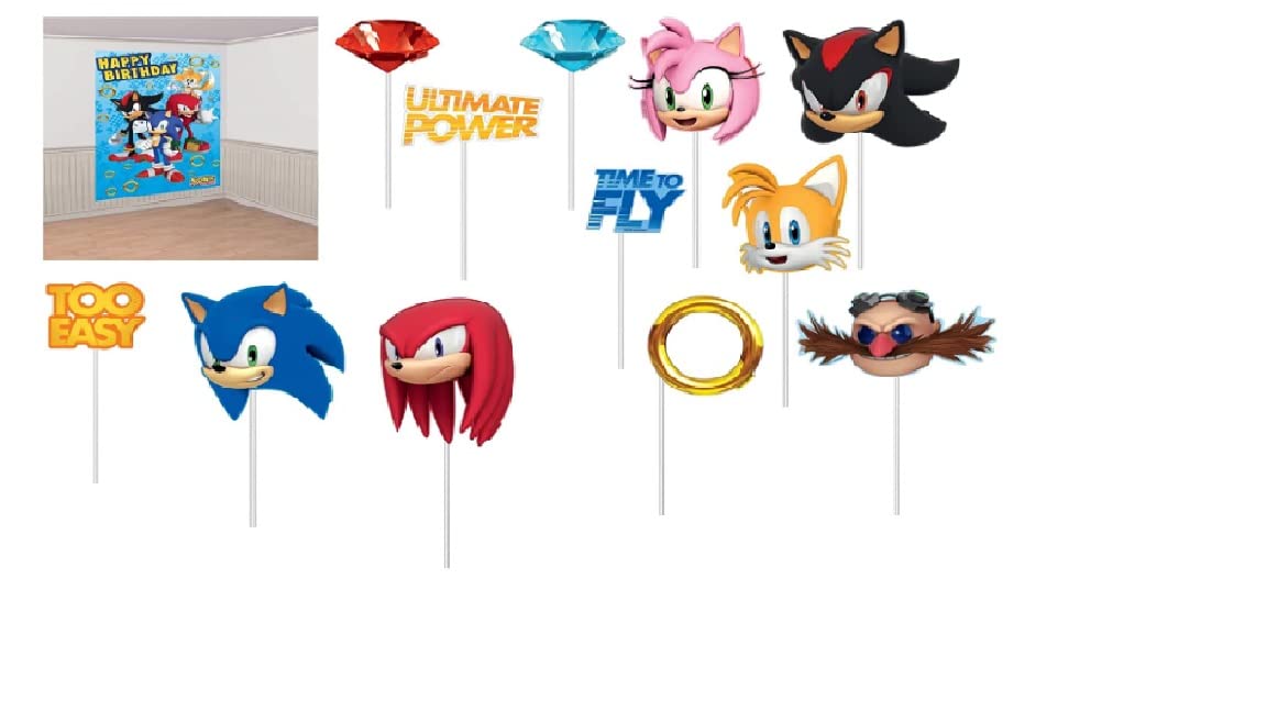 Buy Amscan Sonic The Hedgehog Spiral Swirls, Photo Props & Large ...