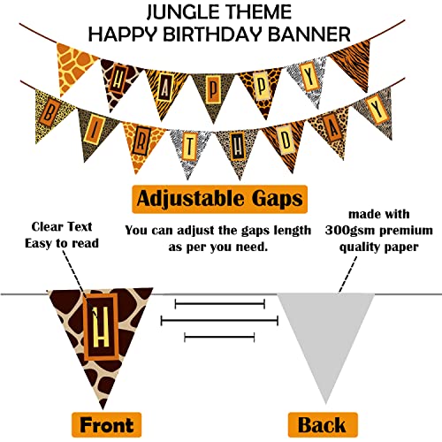 Party Propz Jungle Theme Happy Birthday Banner - 1Pc | Jungle Theme ...