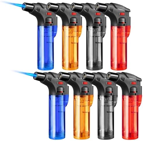 Amazon.com: 8 Pack Torch Lighters Butane Refillable Lighter Single Jet ...