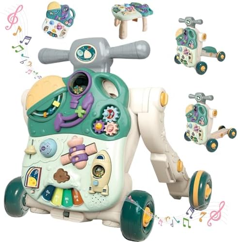 Amazon.com: YOLAY Baby Walker Push with Wheels, Sit-to-Stand Foldable ...