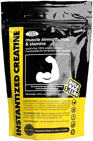 Instantized Creatine Monohydrate Gains in Bulk, Worlds First 100% ...